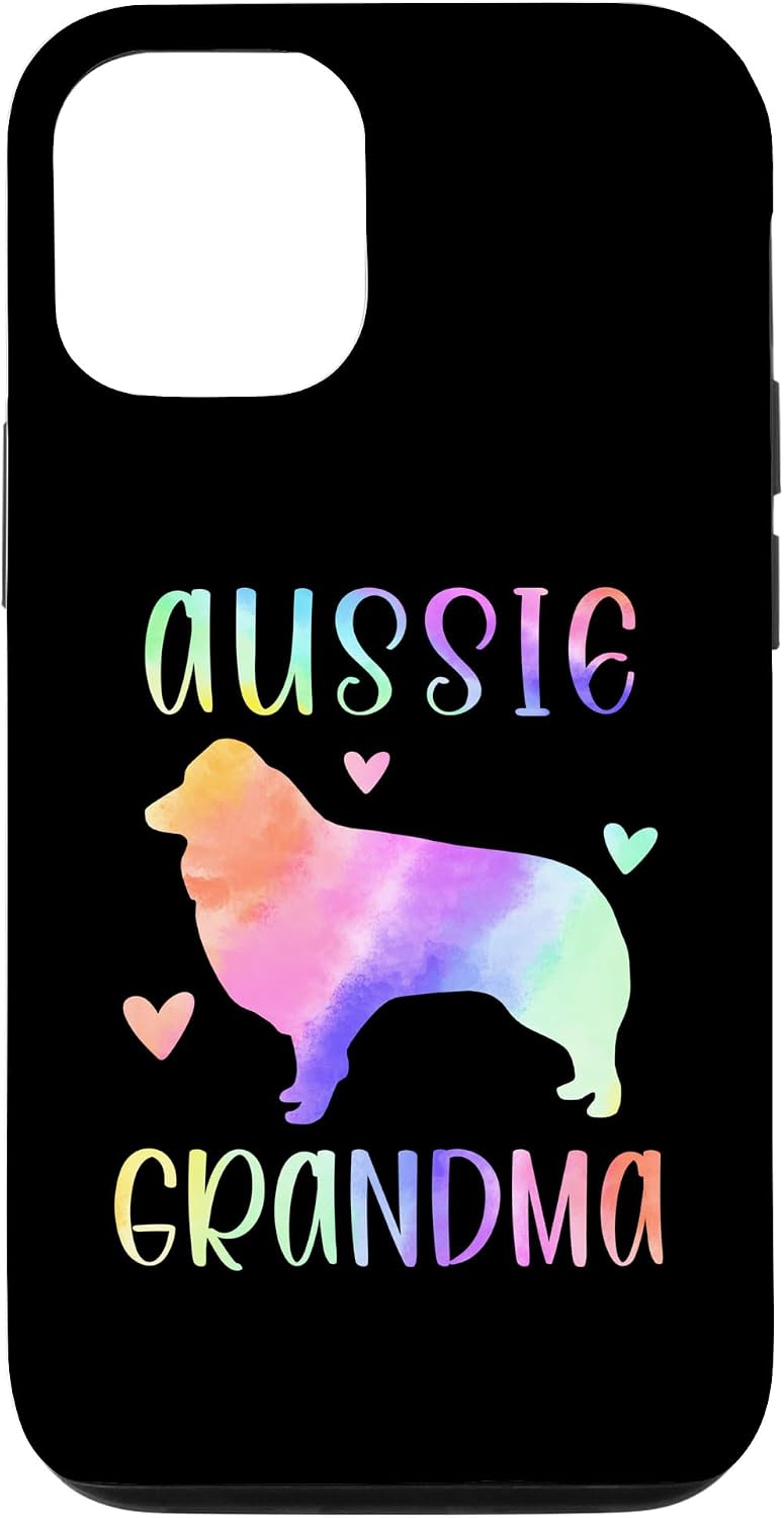 Amazon.com: iPhone 14 Aussie Grandma Australian Shepherd Nana Rainbow ...