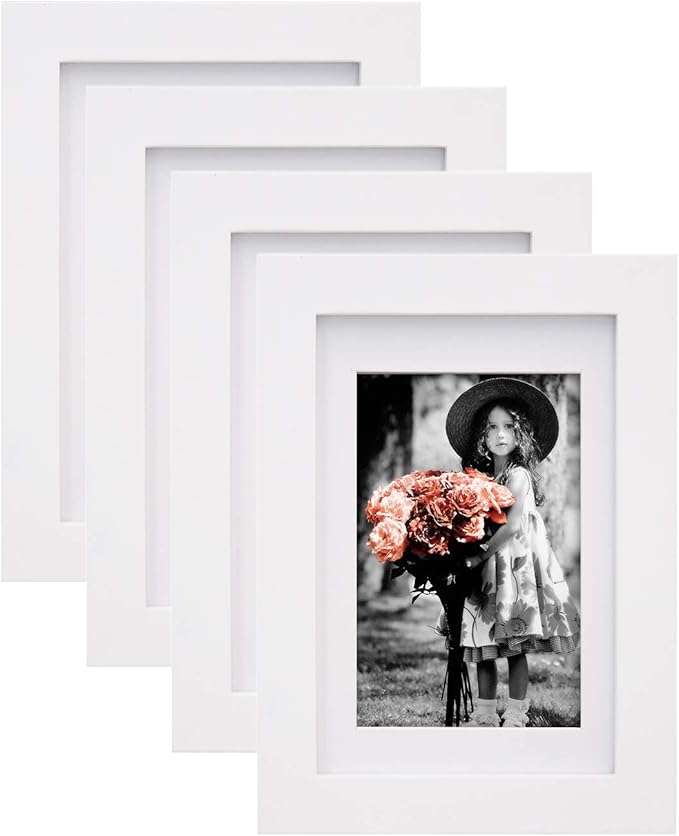 Amazon.com: KINLINK 4x6 Picture Frames White - Wood Frames with Acrylic ...