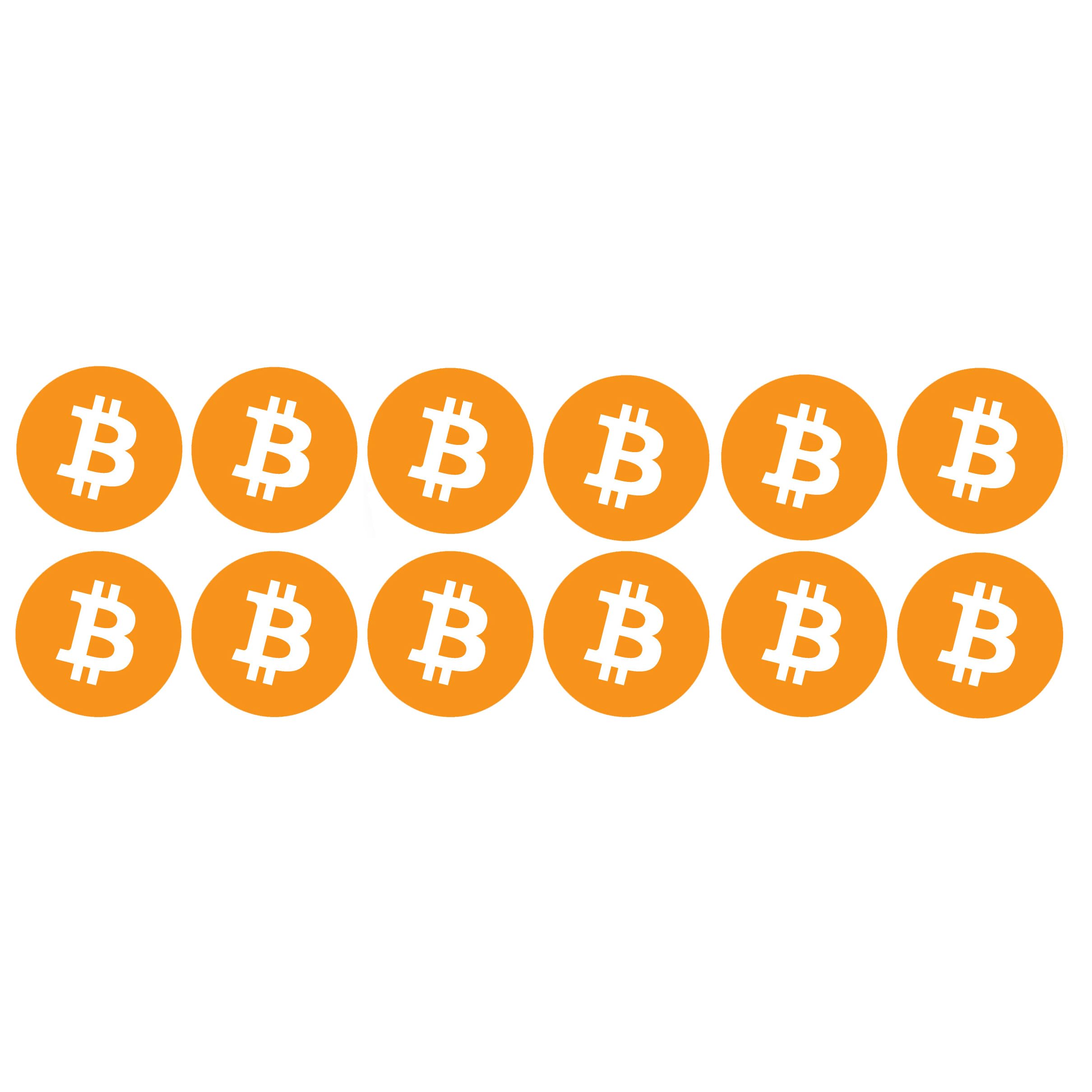 Amazon.com: 12 Pack Bitcoin Logo Sticker - BTC Bit Coin Crypto Vinyl ...