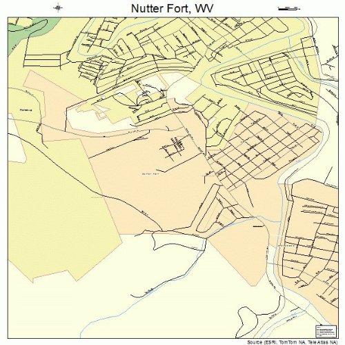 Amazon.com: Large Street & Road Map of Nutter Fort, West Virginia WV ...