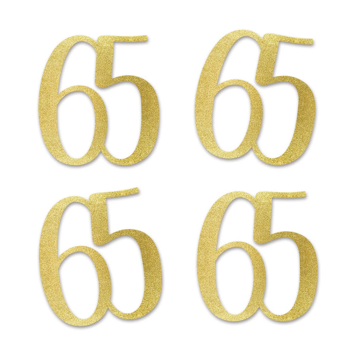 Amazon.com: Gold Glitter 65 Cut-Out Numbers, 65th Birthday Party ...
