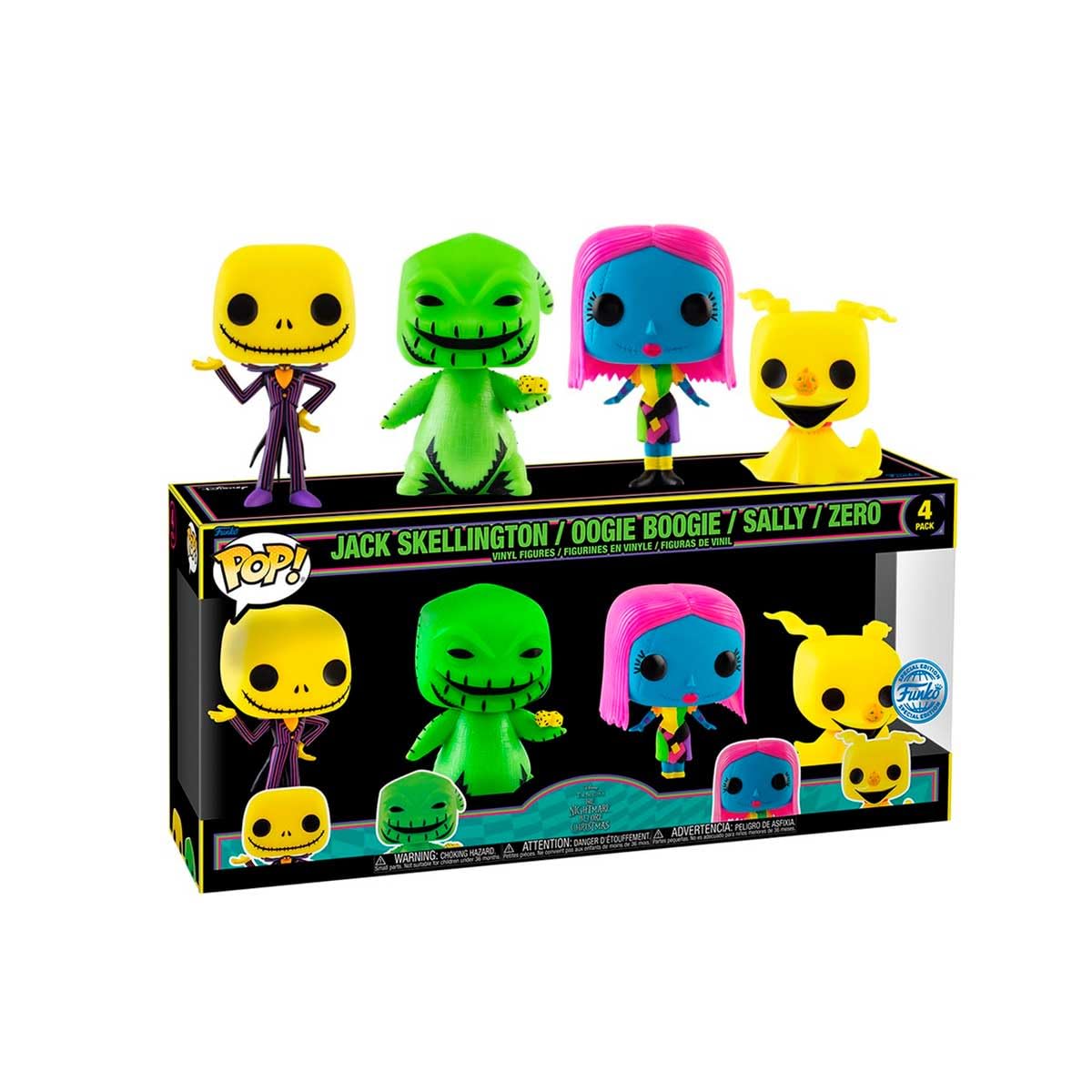 Amazon.com: Funko Pop! Disney: The Night Before Christmas 4pk (BLKLT ...