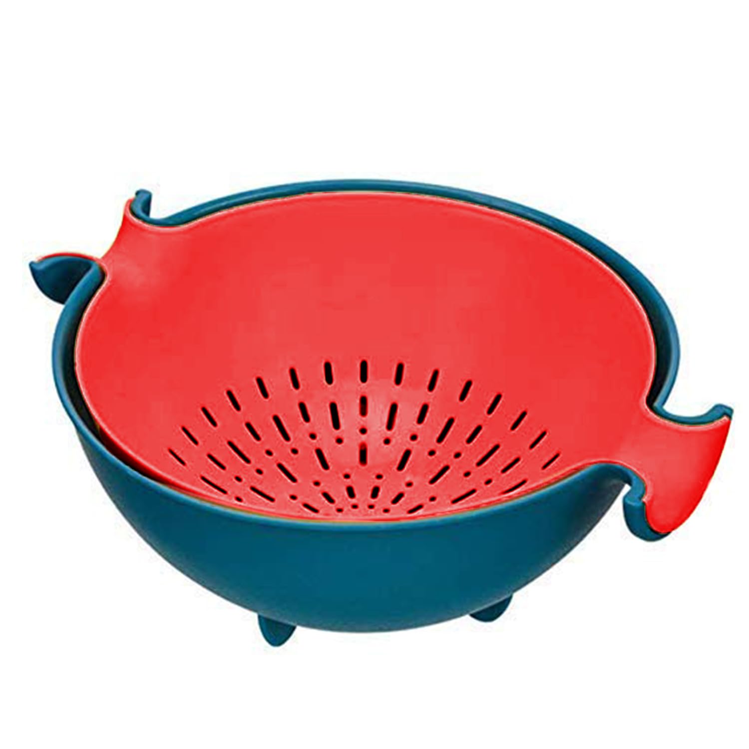 Frenchware (Blue & Red, 1 Unit) Plastic Colander Bowl, Premium-Grade ...