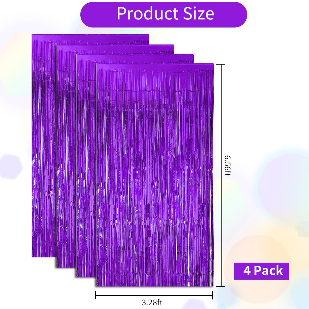 Snapklik.com : BEISHIDA 4 Pcs Purple Door Streamers Tinsel Curtain ...