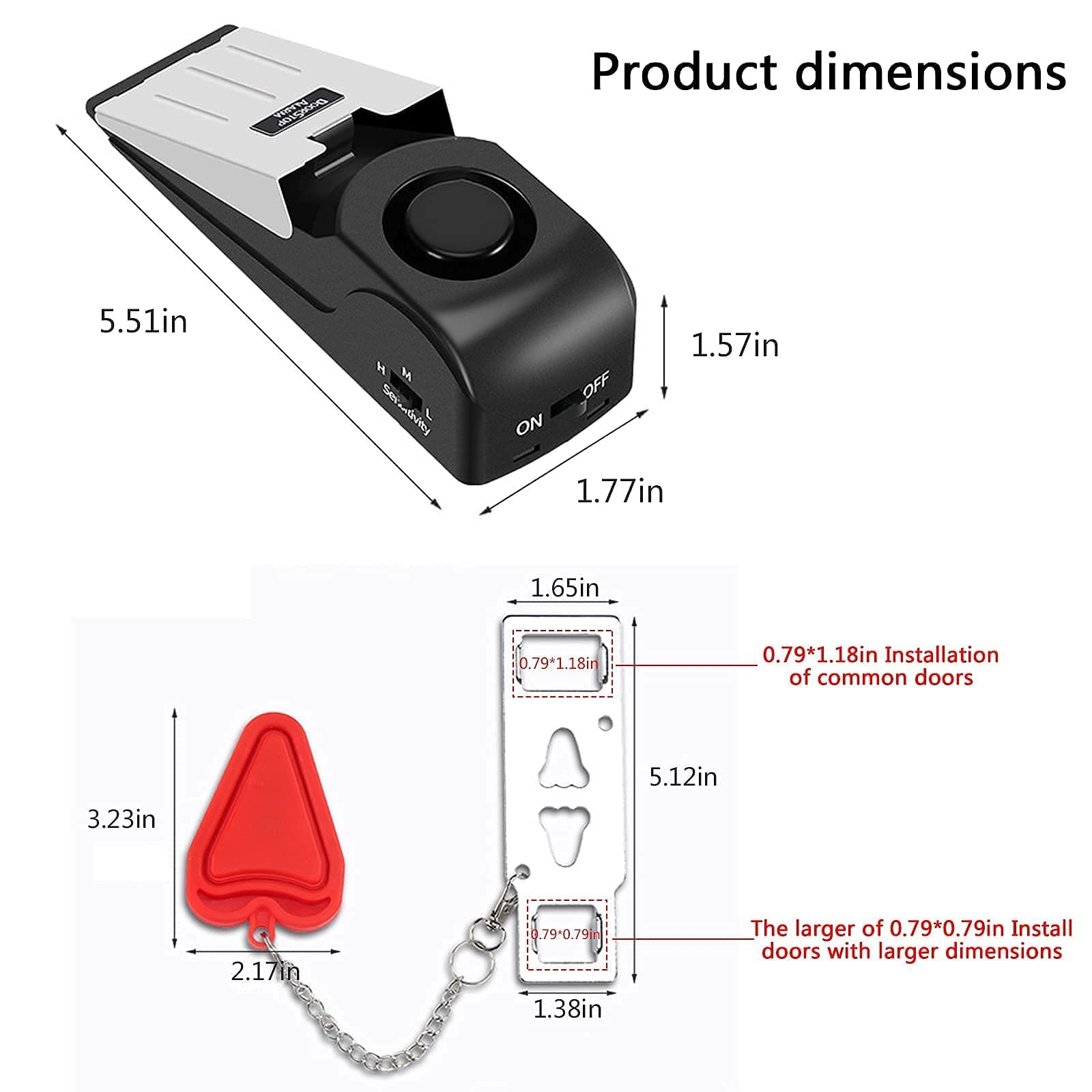 Snapklik.com : Upgraded Portable Door Lock & Door Stop Alarm, Dual ...