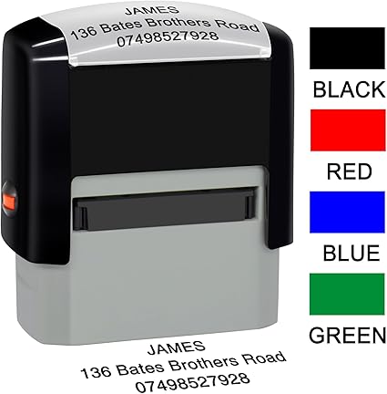 Personalised Stamp Self-Inking Custom Stamp 38x14mm Rubber Work ...