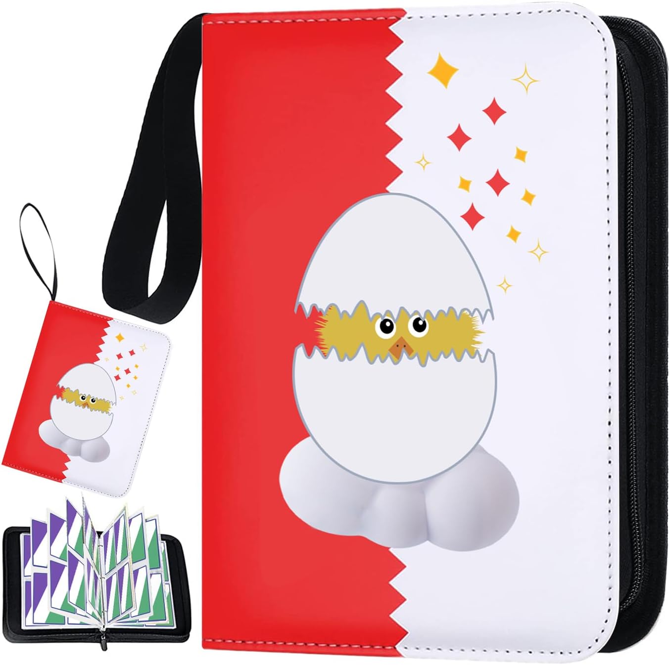 Trading Card Binder, Fits 440 Cards with 55 Removable Sleeves, Carrying ...