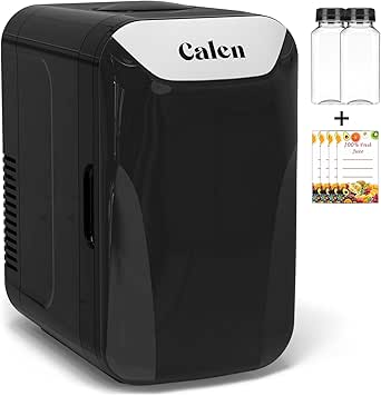 Amazon.com: CALEN Mini Fridge with 2 Bottles, 6L/8 Cans Mini Fridge for ...