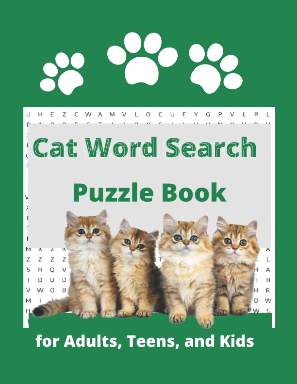 Cat Word Search Puzzle Book for Adults, Teens, and Kids: Large Print ...