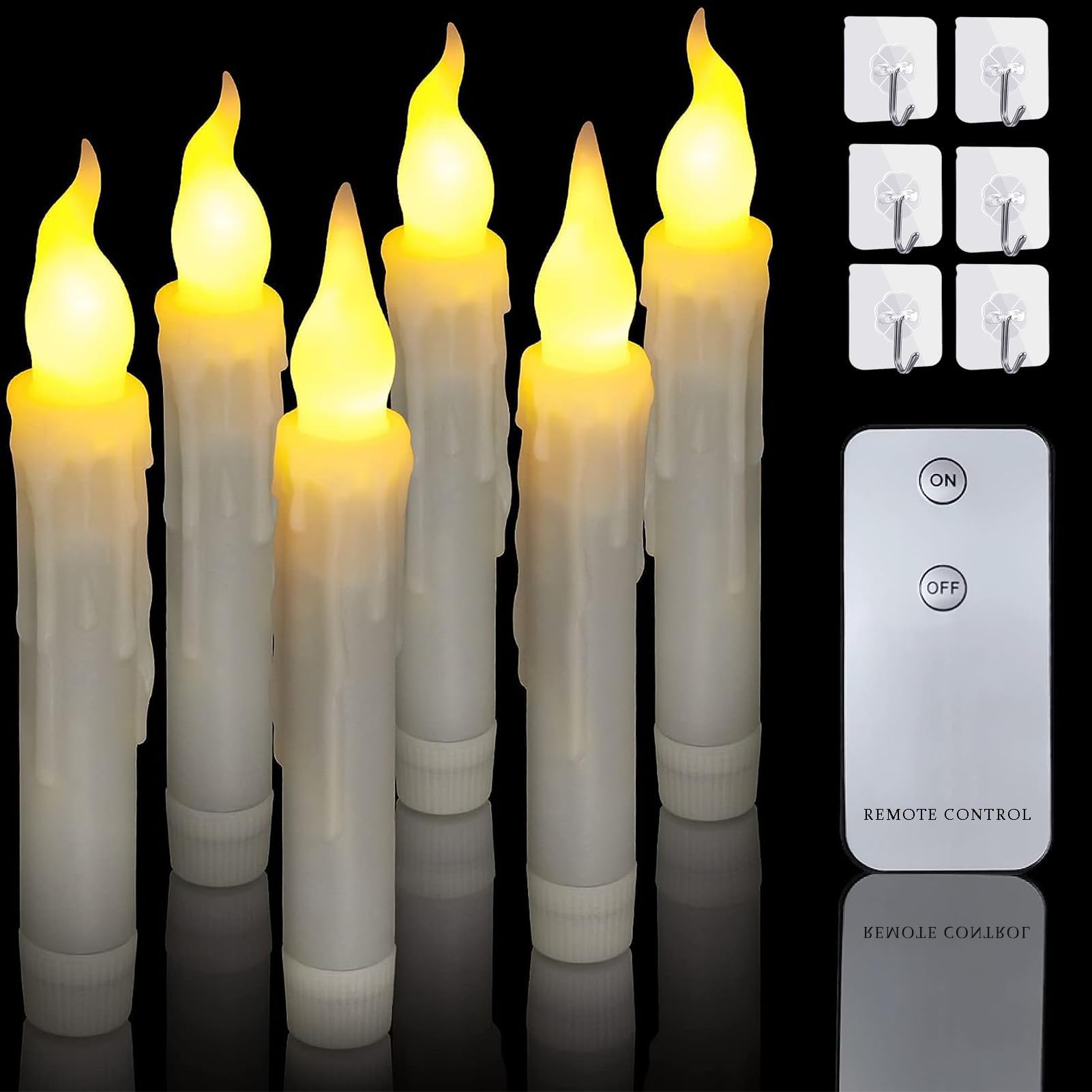 TaimeiMao Led Stabkerzen 6 Stück, Schwebende Kerzen, Led Kerzen mit ...