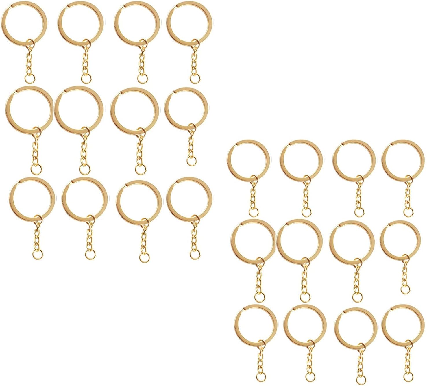 EVALUEMART Gold/Silver Color Metal Split Keychain Ring Parts - 30 Key ...
