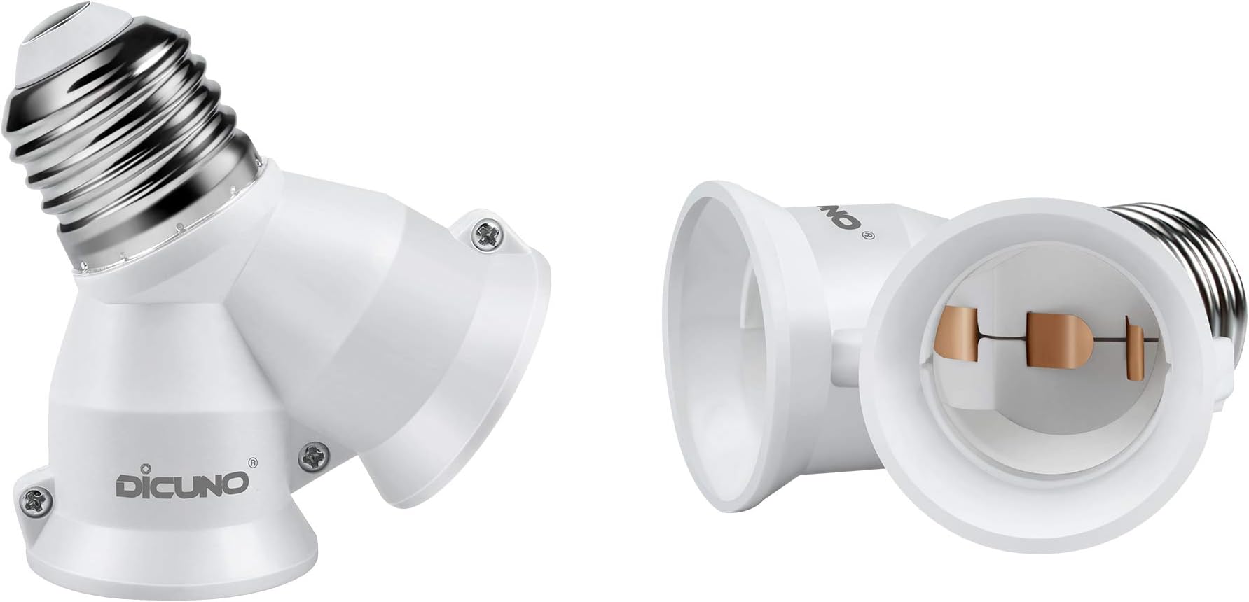 DiCUNO E27 Lampenfassung Splitter Adapter 2-in-1, E27 Sockel Verteiler ...