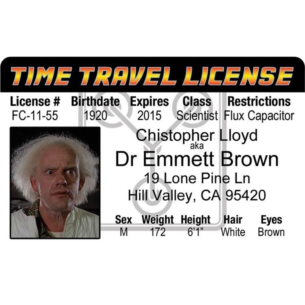 Amazon.com: Signs 4 Fun Parody Driver’s License | Doc Brown ID | Fake ...