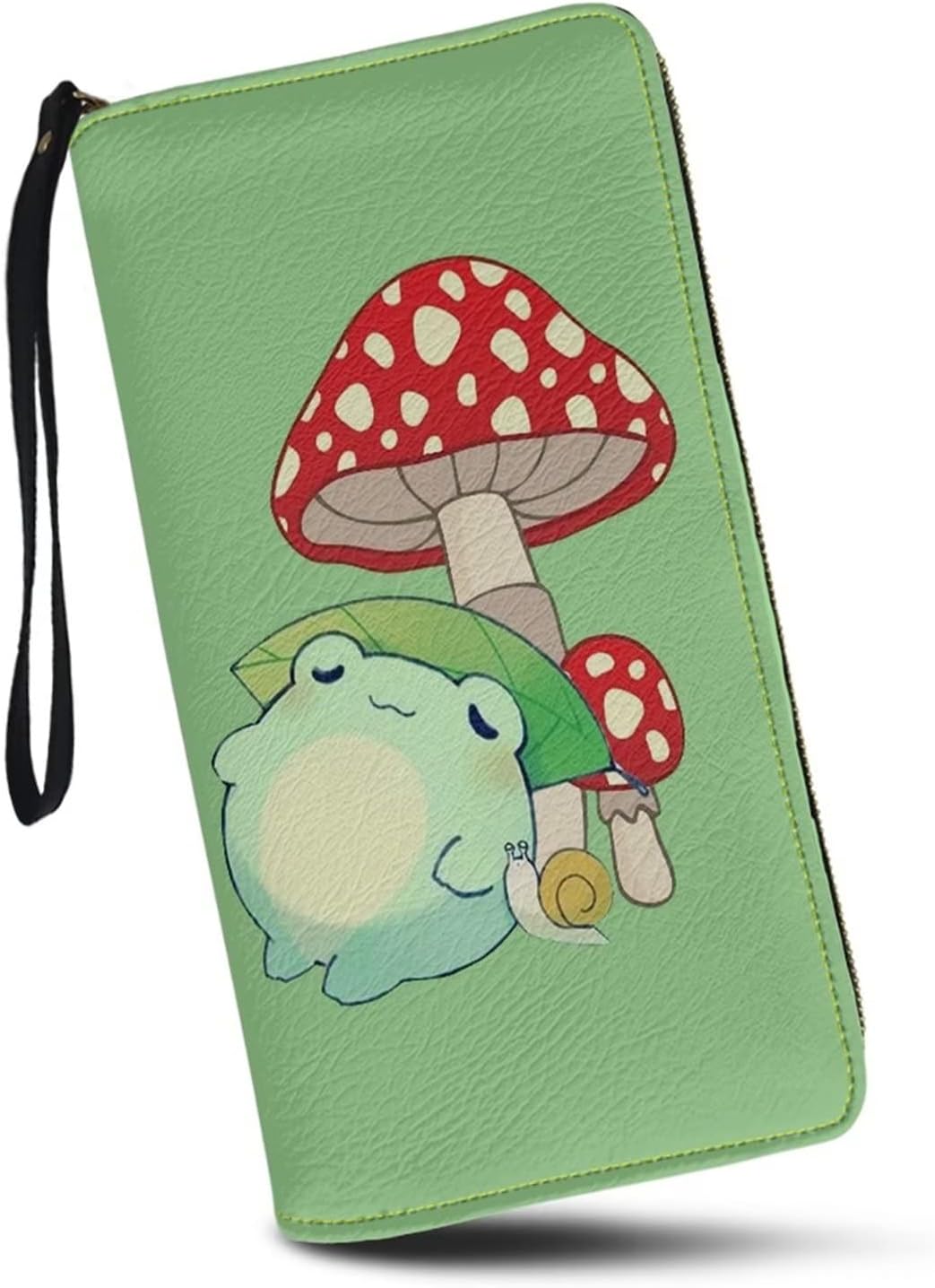 Amazon.com: DISMO Mushroom Frog Wallet PU Leather Purse Large Capacity ...