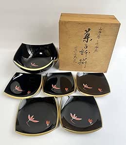 Amazon.co.jp: Product Yamanaka Lacquer Shami Tomoki Confectionery Bowl Assortment Hyakumangoku ...
