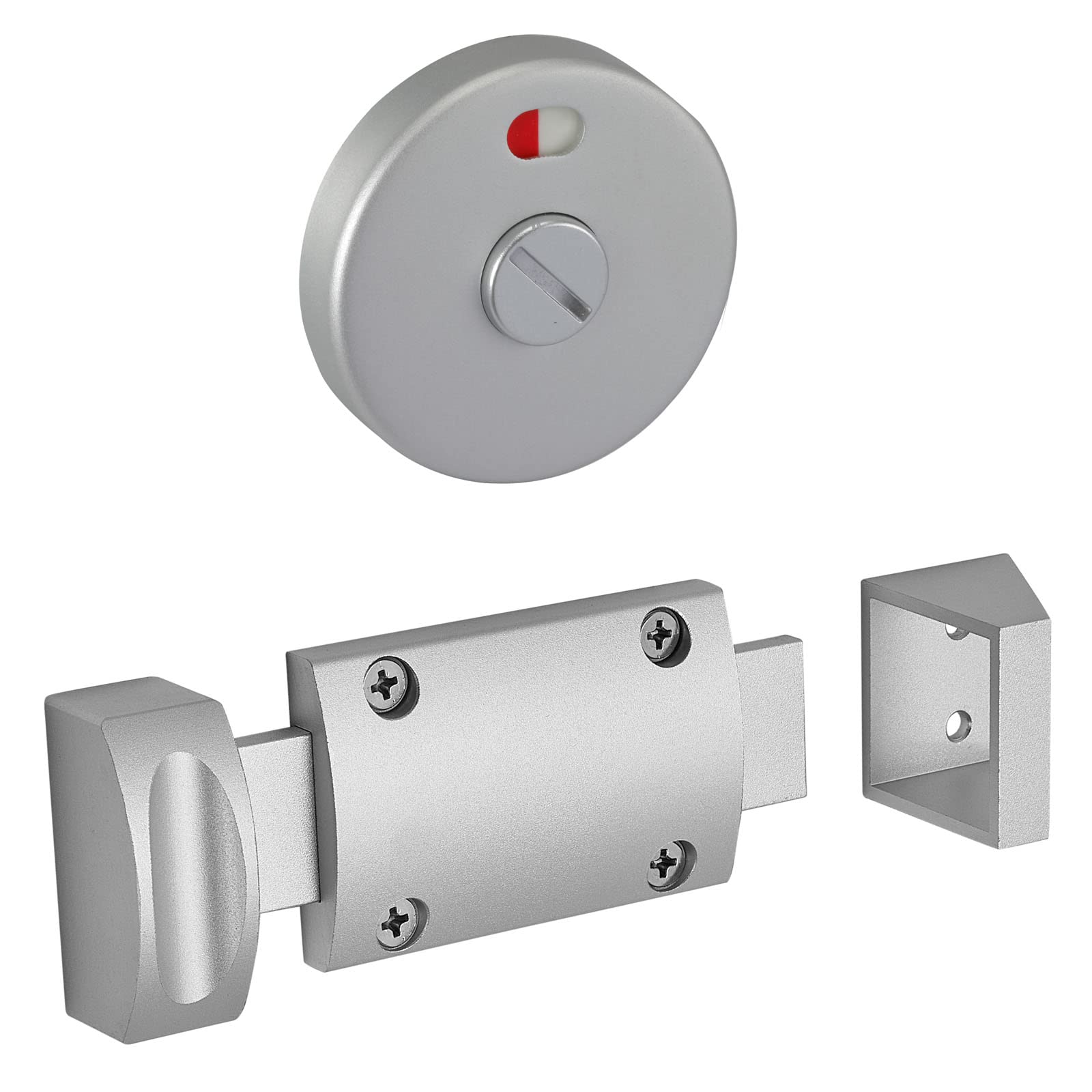 Satin Anodised Aluminium Cubicle Door Lock with Indicator Release and ...
