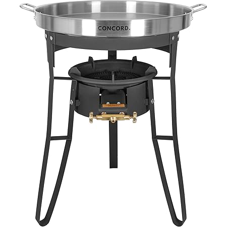 Amazon.com : ARC, 23" Heavy Duty Stainless Steel Concave Comal Set with ...