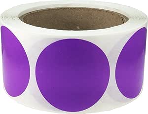 Purple Color Color Coding Dot Labels 50.8 mm 2 Inch Round 500 Count ...
