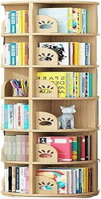 Amazon.com: LITFAD Modern Vertical Corner Bookshelf Solid Wood Floor ...
