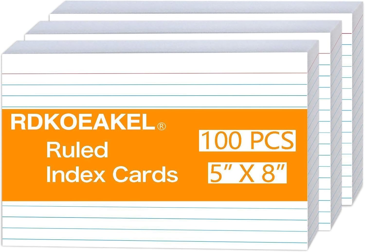Amazon.com : 100 Pack 5x8 Index Cards, Lined Heavyweight 160g White ...