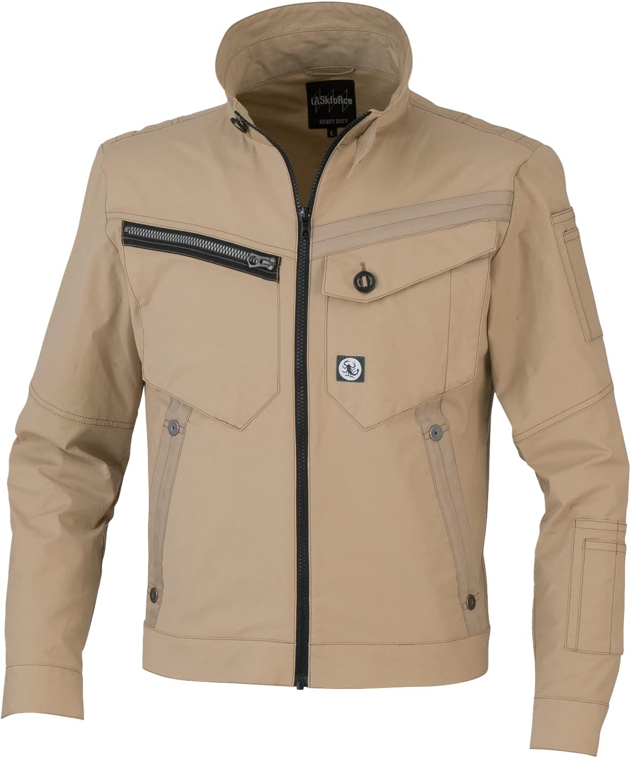 Amazon.co.jp: [大川被服] tASkfoRce 01221 NCクロスストレッチブルゾン 01221SERIES 01221シリーズ (EL, 2.カーキ) : ファッション