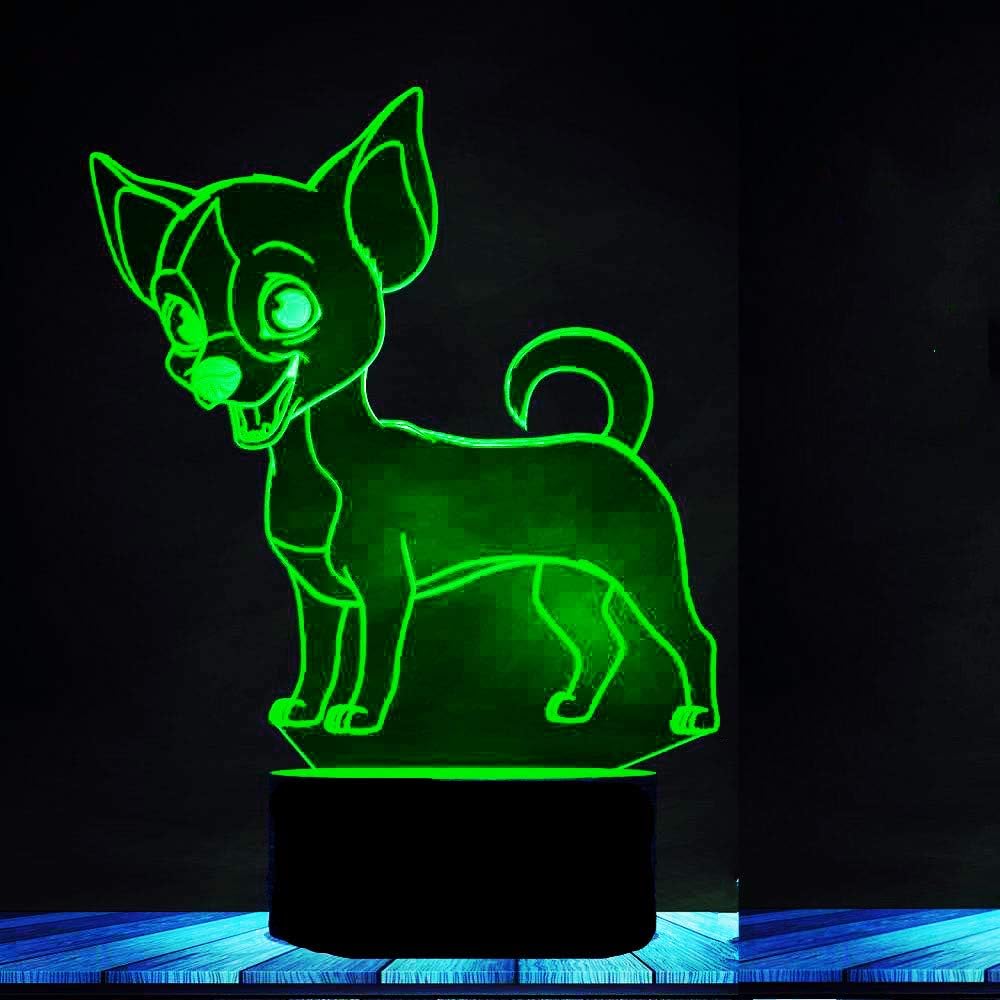 Molly HIESON 3D Chihuahua Dog Night Light Table Lamp Decor Table Desk ...