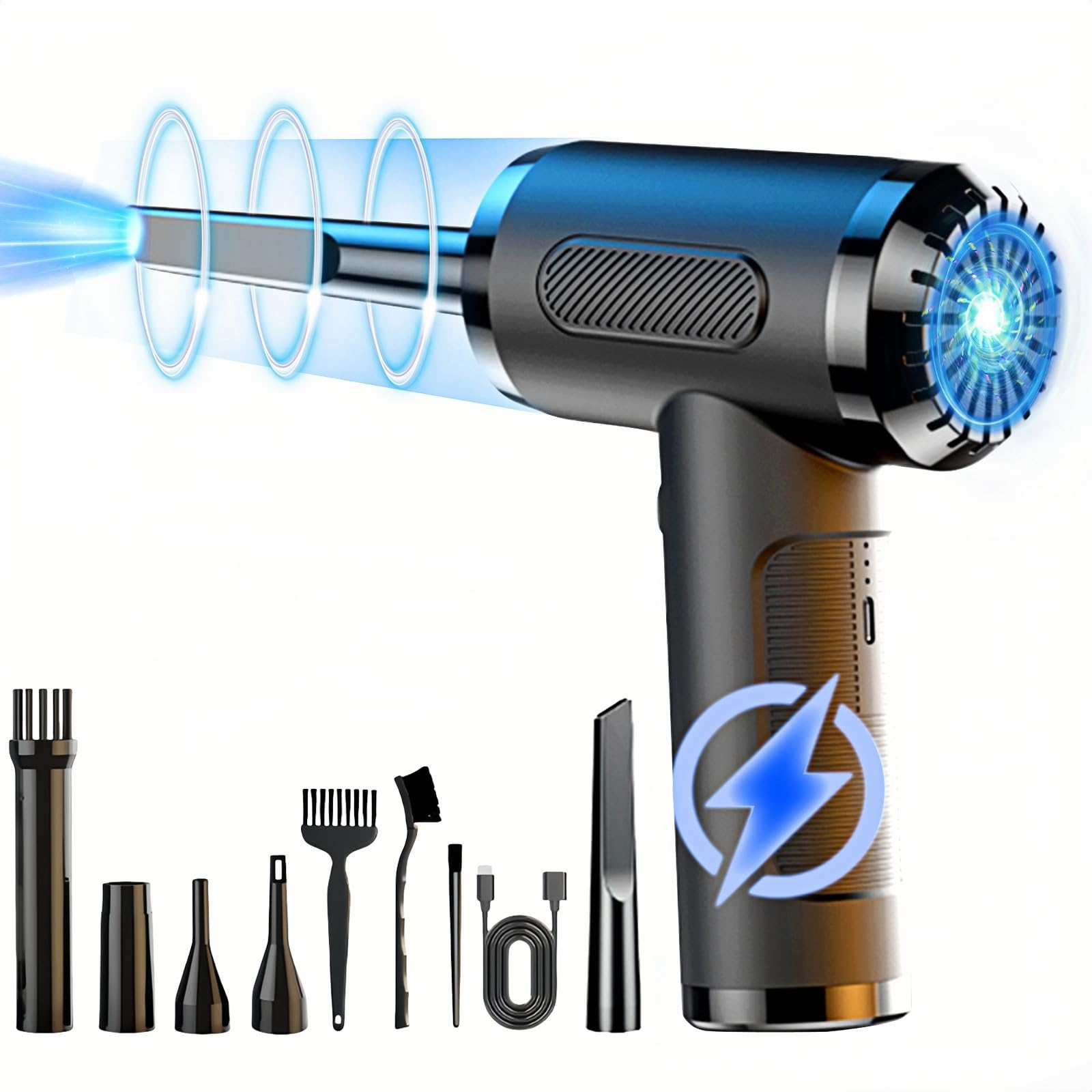 Snapklik.com : LeCoirrax Compressed Air Duster, 130000RPM Handheld Air ...