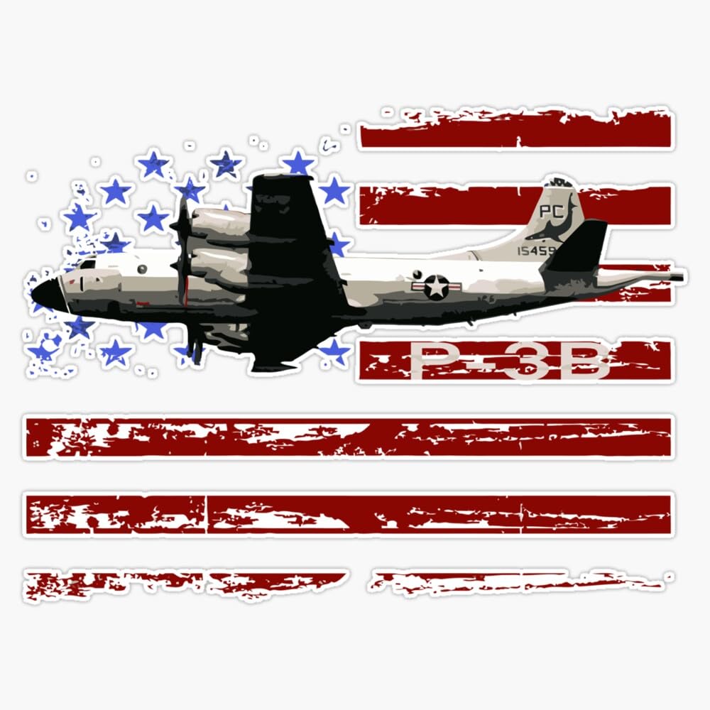 Amazon.com - P-3 Orion Vintage American Flag Sticker Vinyl Decal Bumper ...