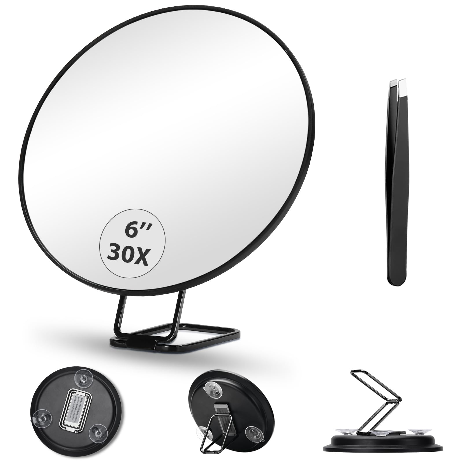 30X Handheld Magnifying Mirror, 6inch Makeup Mirror with 30X ...