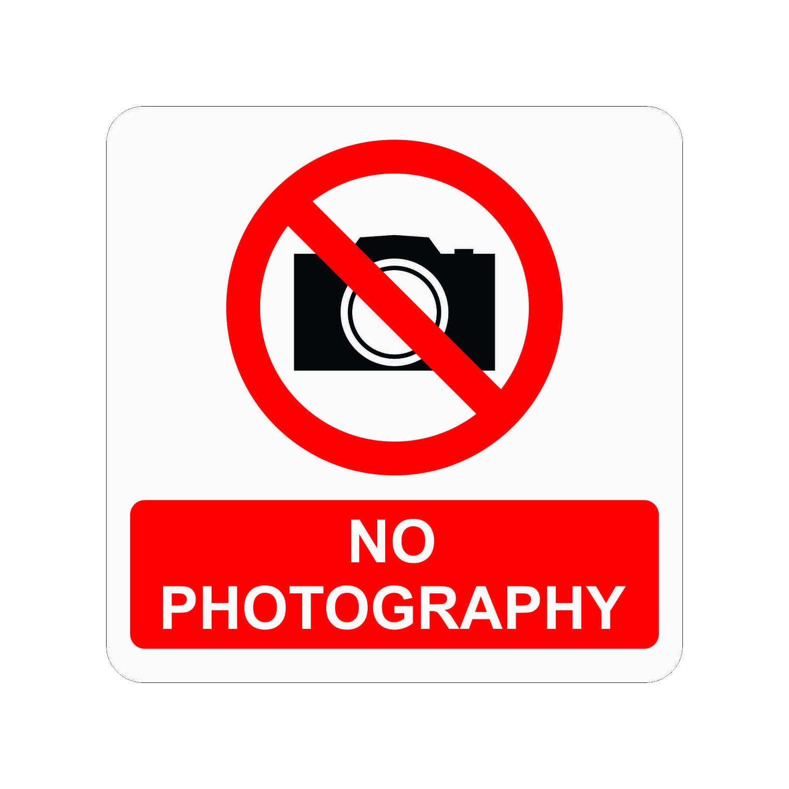 MINTKRAFT Self Adhesive"No Photography" Sign Board, 12 inches x 12 ...