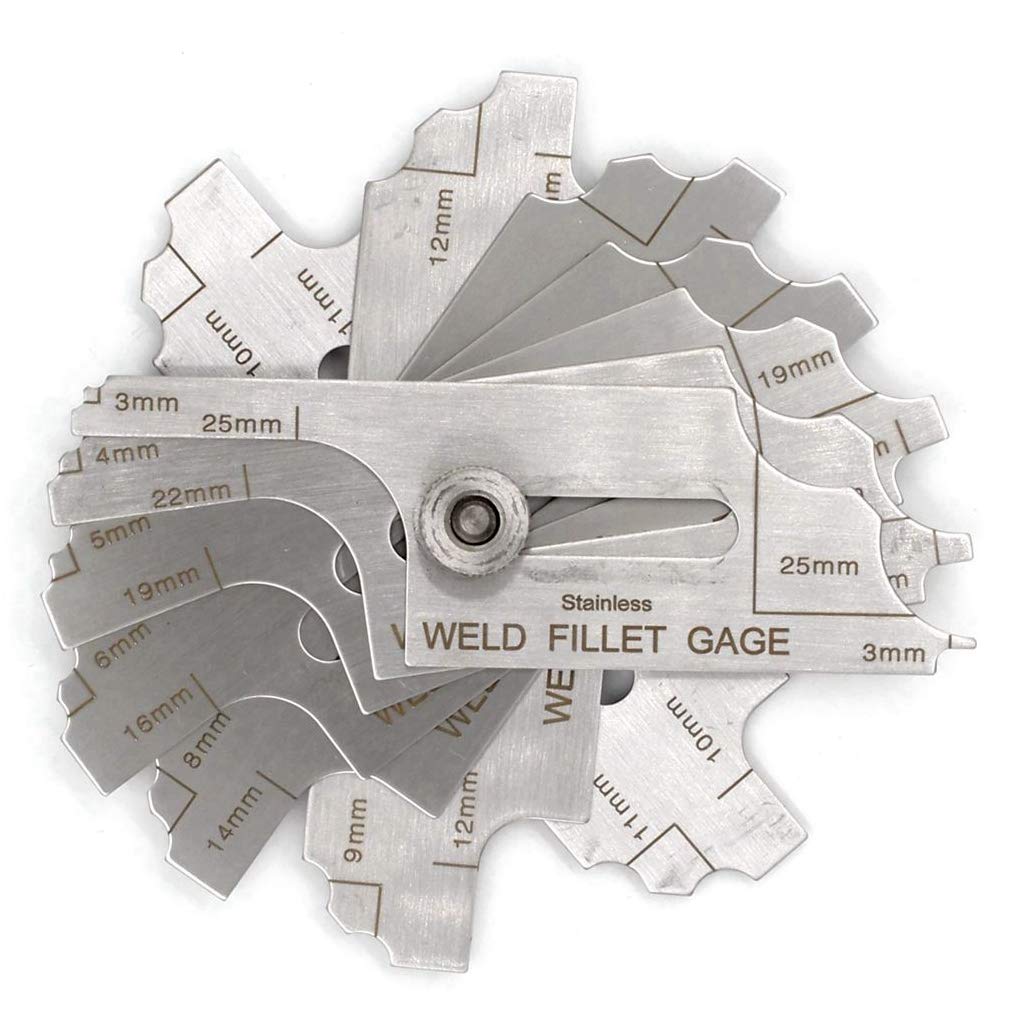 7 Piece Fillet Gauge Set Welding Inspection Gage Metric Measuring Tools ...