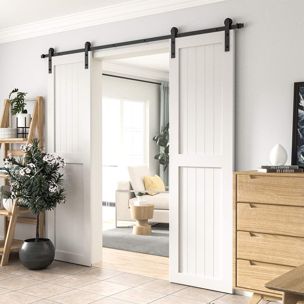 Snapklik.com : WINSOON Double Barn Door Hardware Kit 5-18ft Sliding ...