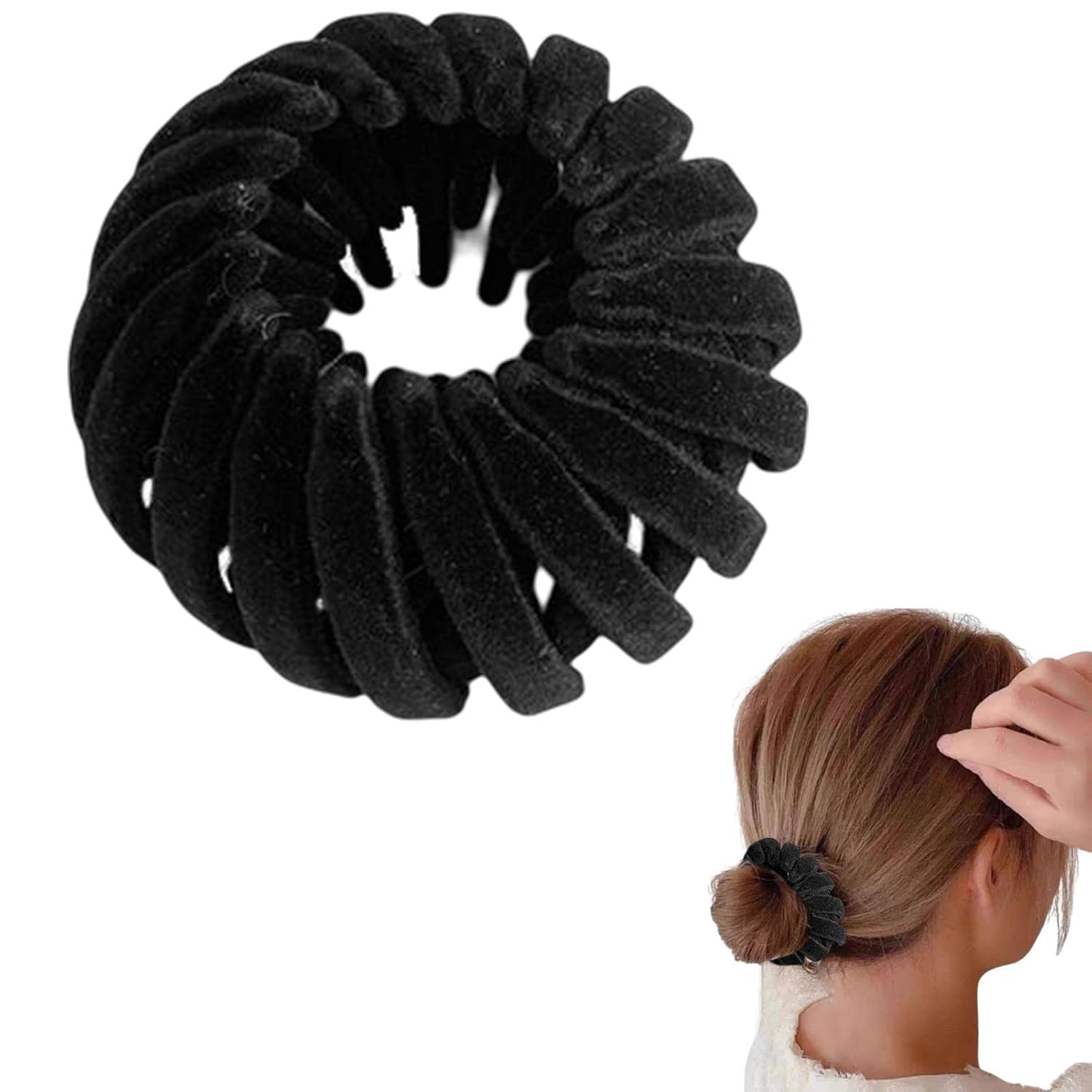 Amazon.com : Bird Nest Ponytail Holder - Velvet Expandable Hair Bun ...