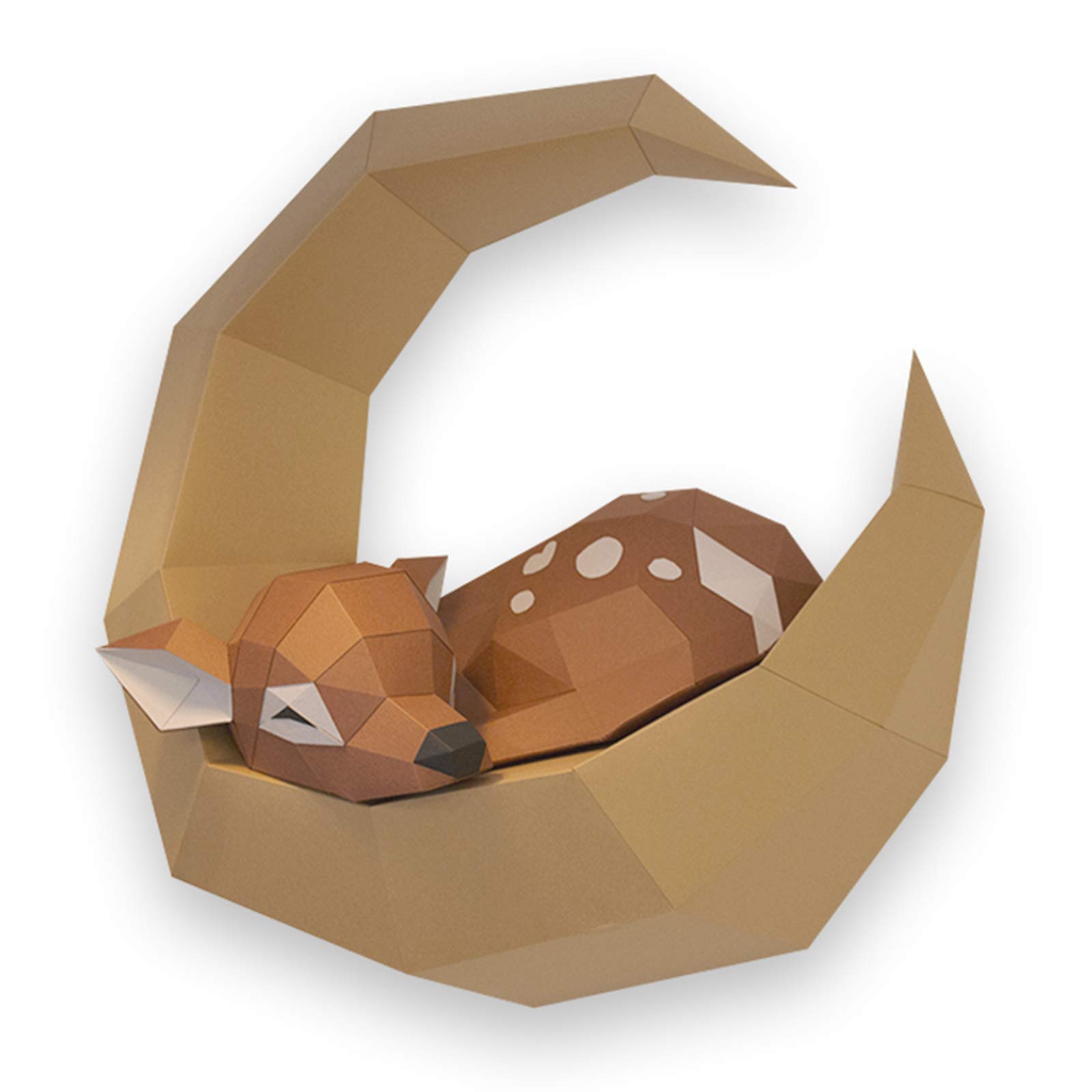 Wll Dp Sika Deer And Moon Paper Sculpture 3d Paper | Desertcart Sri Lanka