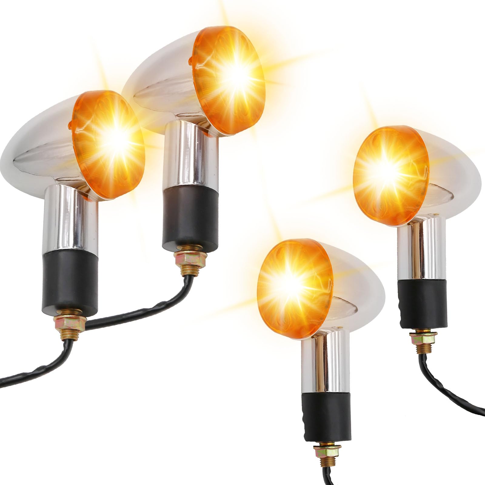 Amazon.com: Momiuchear 4pcs Motorcycle Turn Signal Lights LED Bullet ...