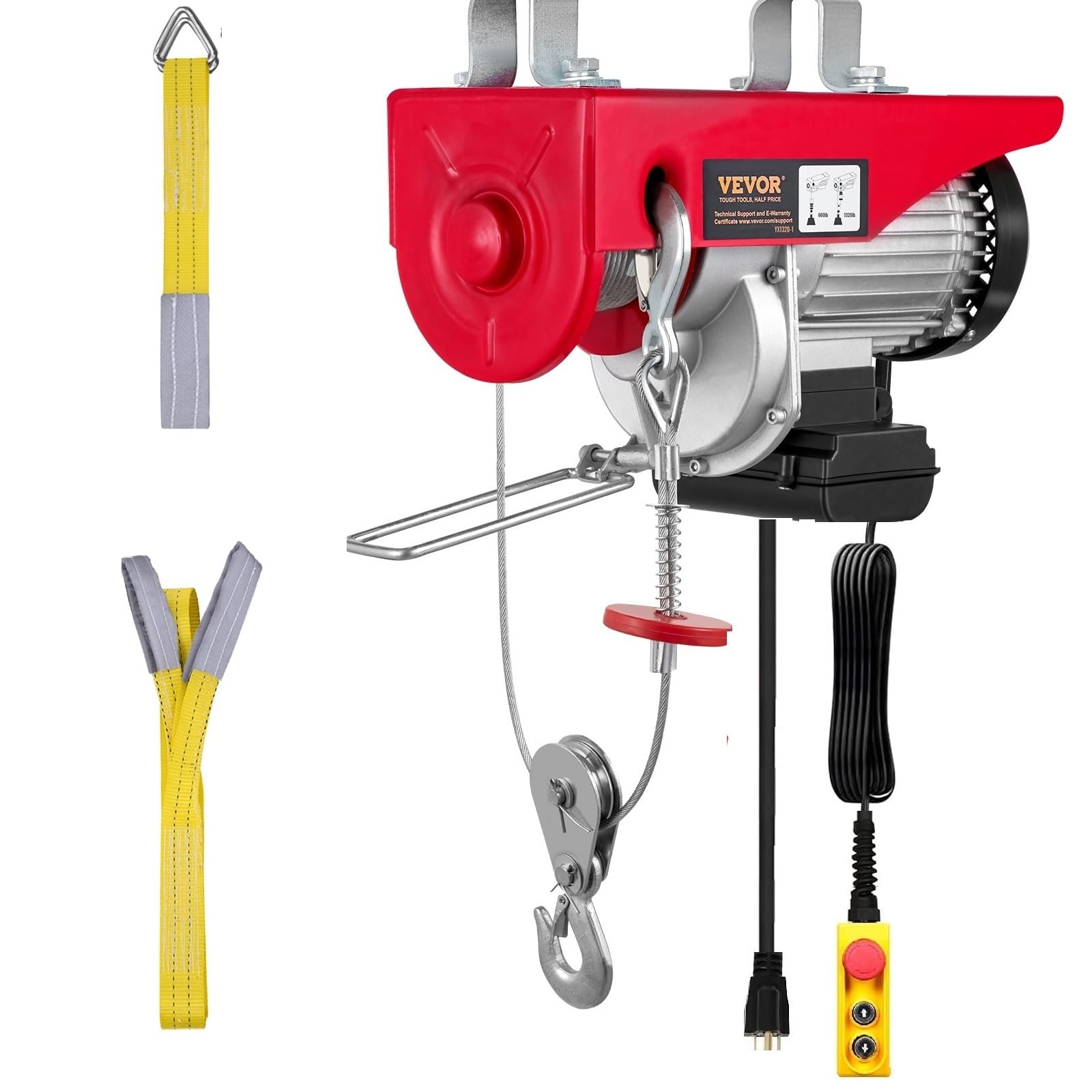 VEVOR Electric Hoist 1760lbs with 14ft Wired Remote Control, Electric ...