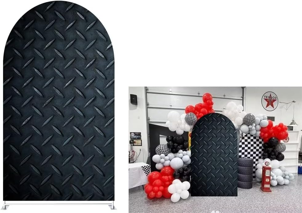 Amazon.com: ittsmnt Arch Backdrop Covers,Racing Track Black Iron Plate ...