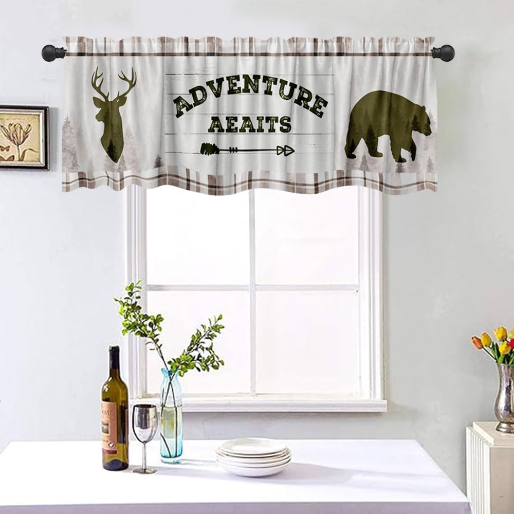 Amazon.com: DOTOOMA 54x18 Inches Forest Adventure Aeaits Window Valance ...
