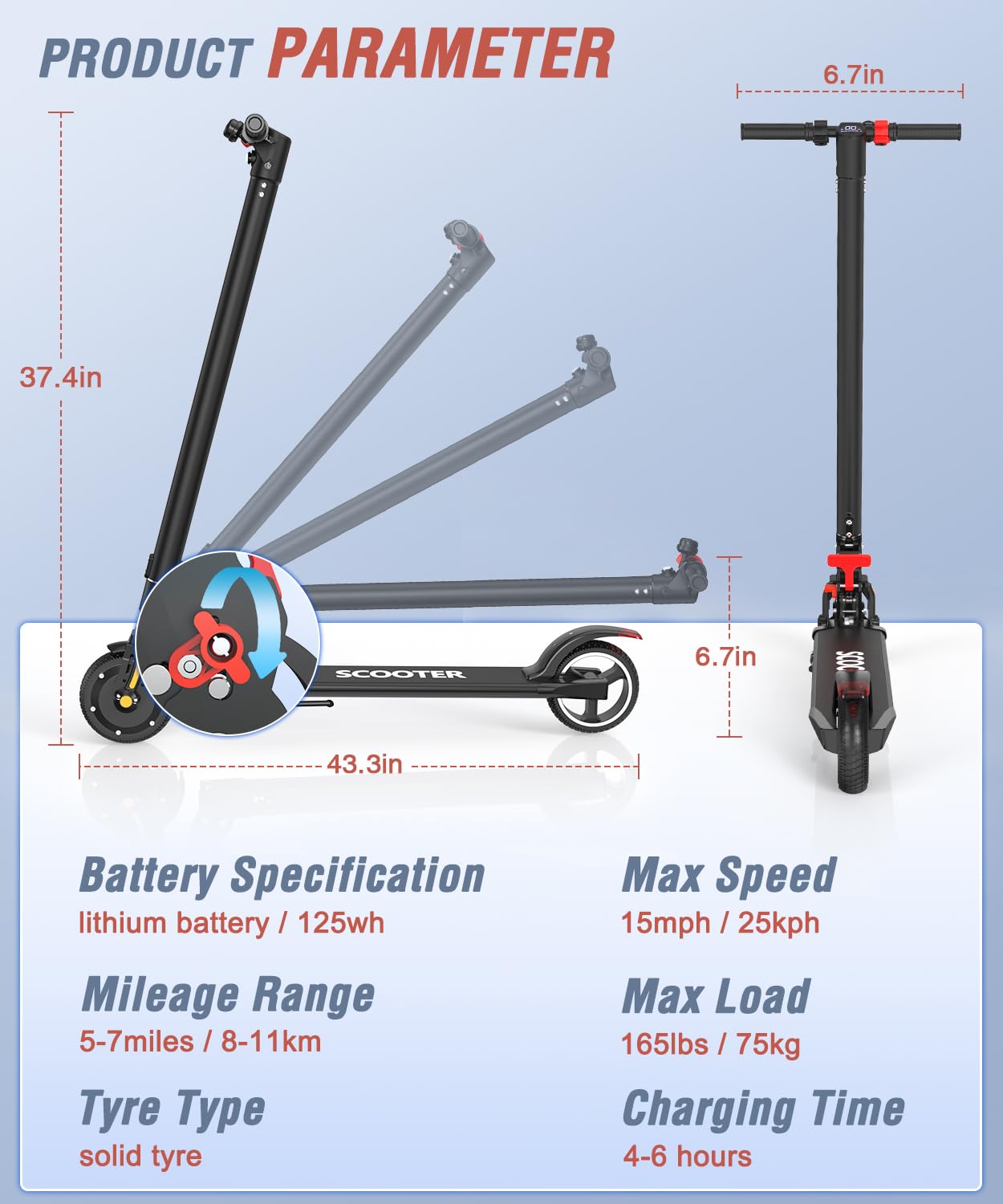 Snapklik.com : Electric Kick Scooter, Max 15MPH Power By 250W Motor,5 ...