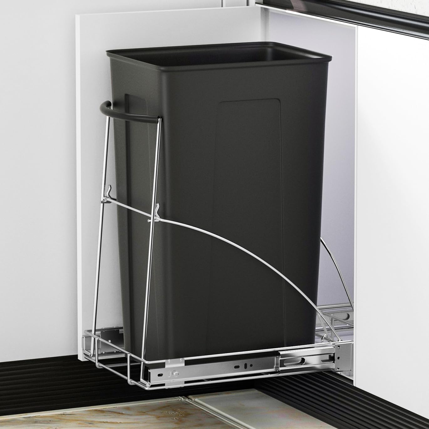Amazon.com: Spaces Tools Pull Out Trash Can Under Cabinet Shelf - Under ...