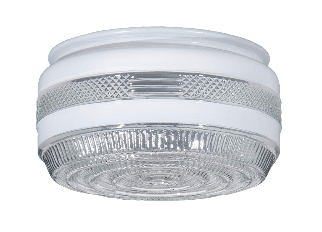 B&P Lamp® SMALL Disk Shaped Porch and Utility Room Glass Shade (6 1/2 ...