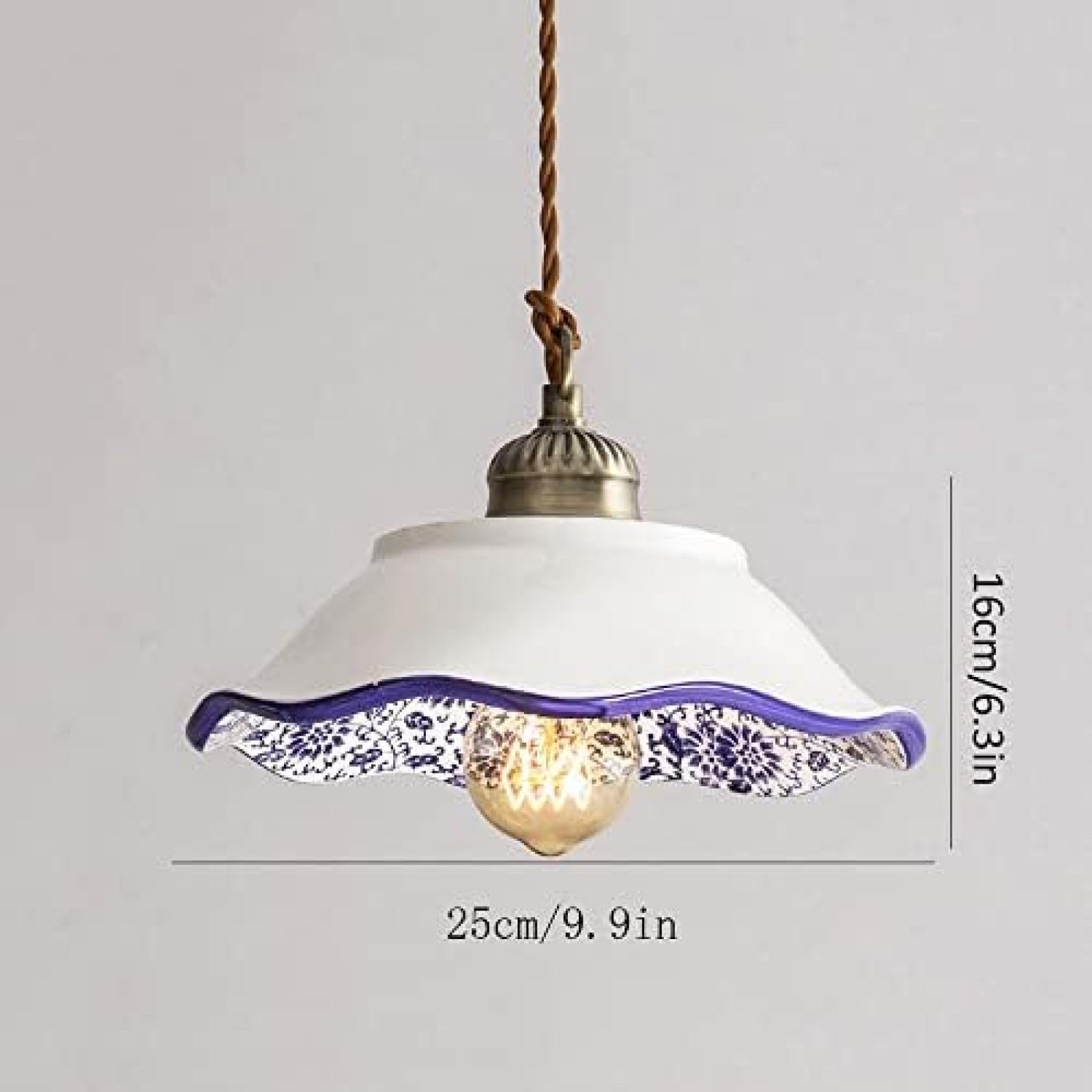 Vintage Porcelain Light Fixtures White And Blue Ceramic Ceiling Light