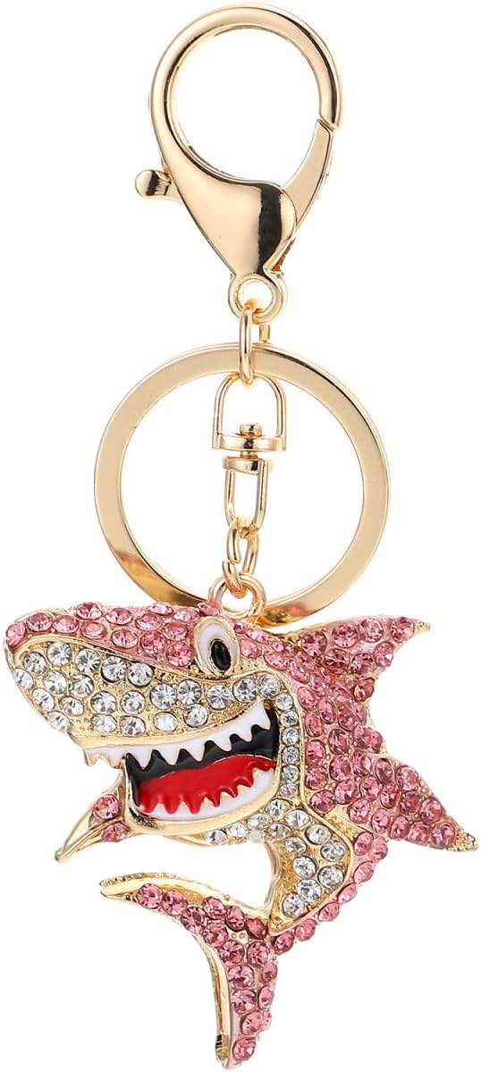 Amazon.com: Garneck Rhinestone Shark Keychain – Sparkling Gem Animal ...