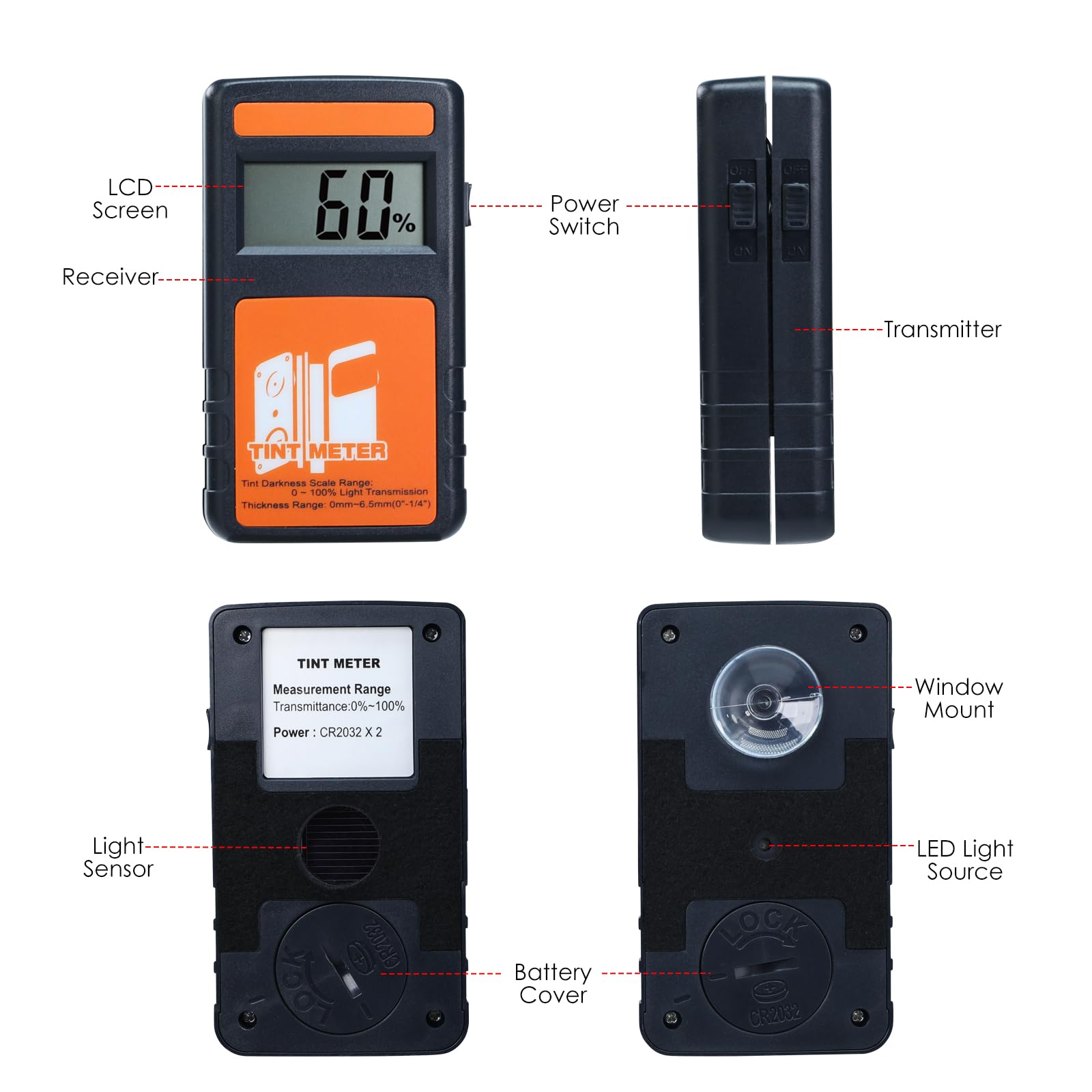 Snapklik.com : Window Tint Meter Window Tint Reader, 100% VLT Visual ...