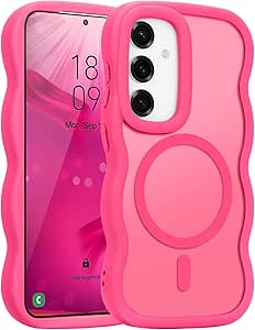 Amazon.com: Pepmune for Samsung Galaxy A16/A16 5G Case, Curly Wavy Frame Hard Translucent Clear ...