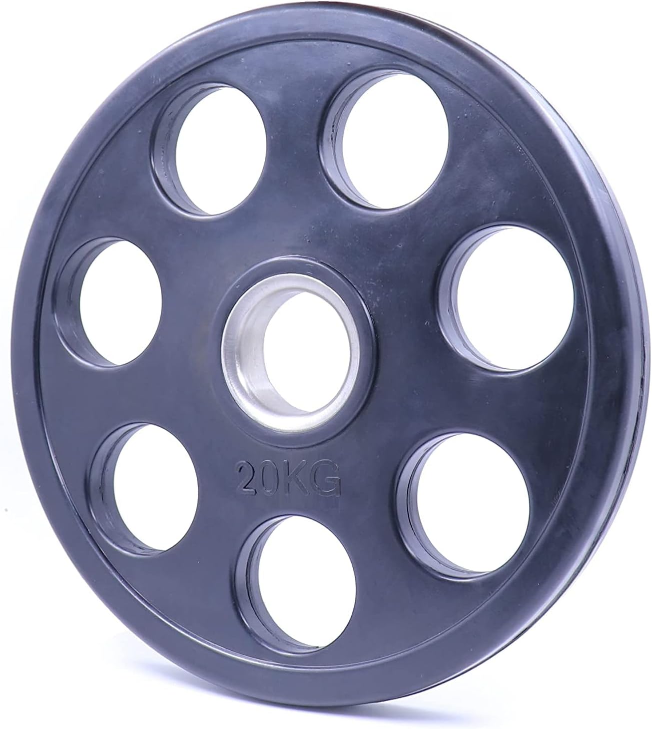 Kobo Imported Olympic Cast Iron Weight Plate 7 Holes - Rubber Coated ...