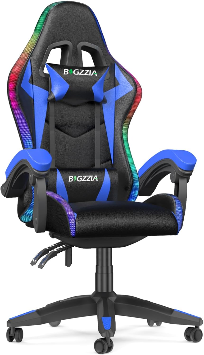 bigzzia RGB Gaming Chair with LED Lights and Ergonomic Computer Chair ...