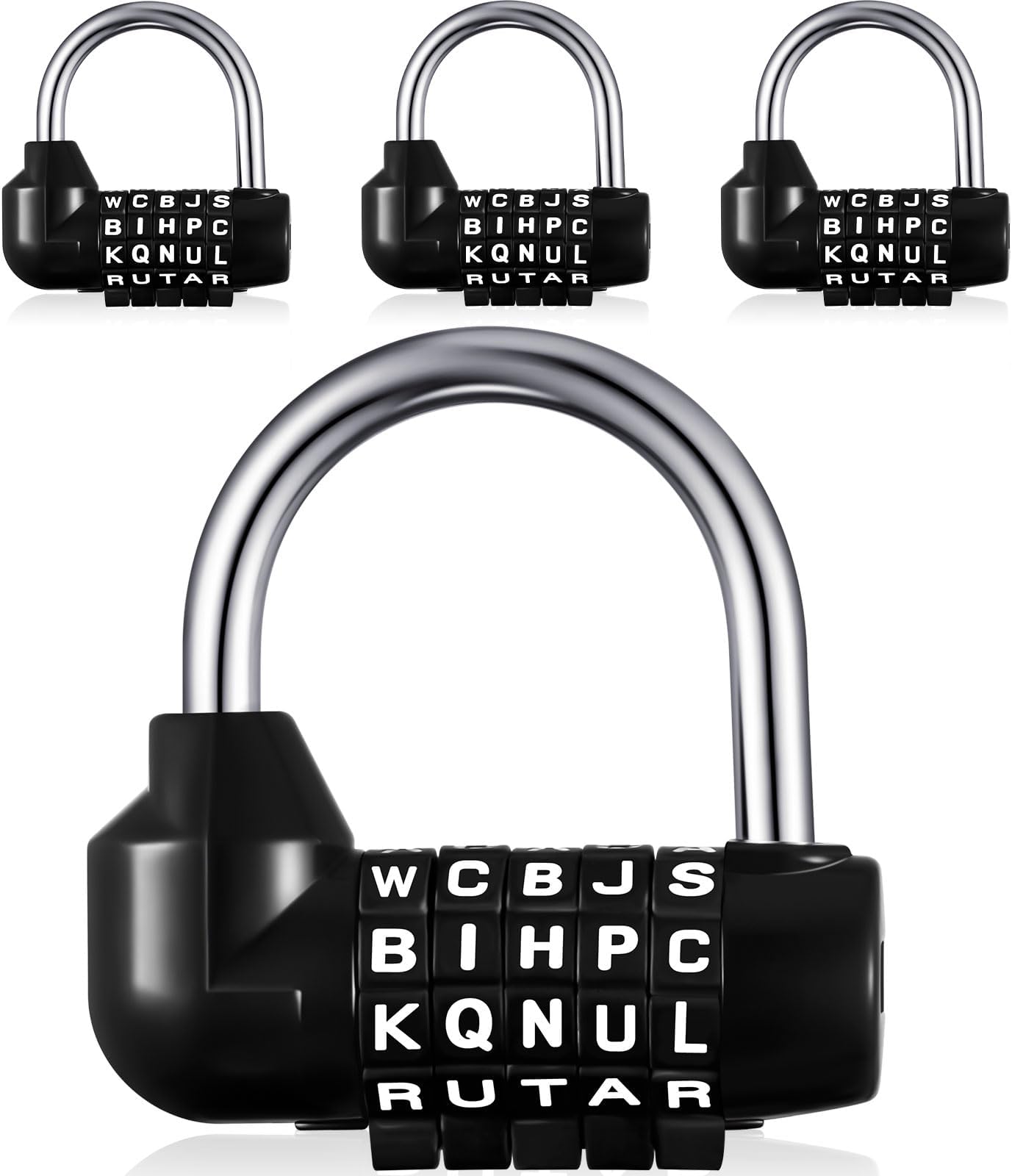 Shimeyao 4 Pcs Gym Locker Lock 5 Digit Combination Lock Your Own Word 5 ...