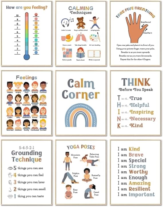 Calm Corner Posters for Kids – Mindfulness & Emotional Regulation Wall ...