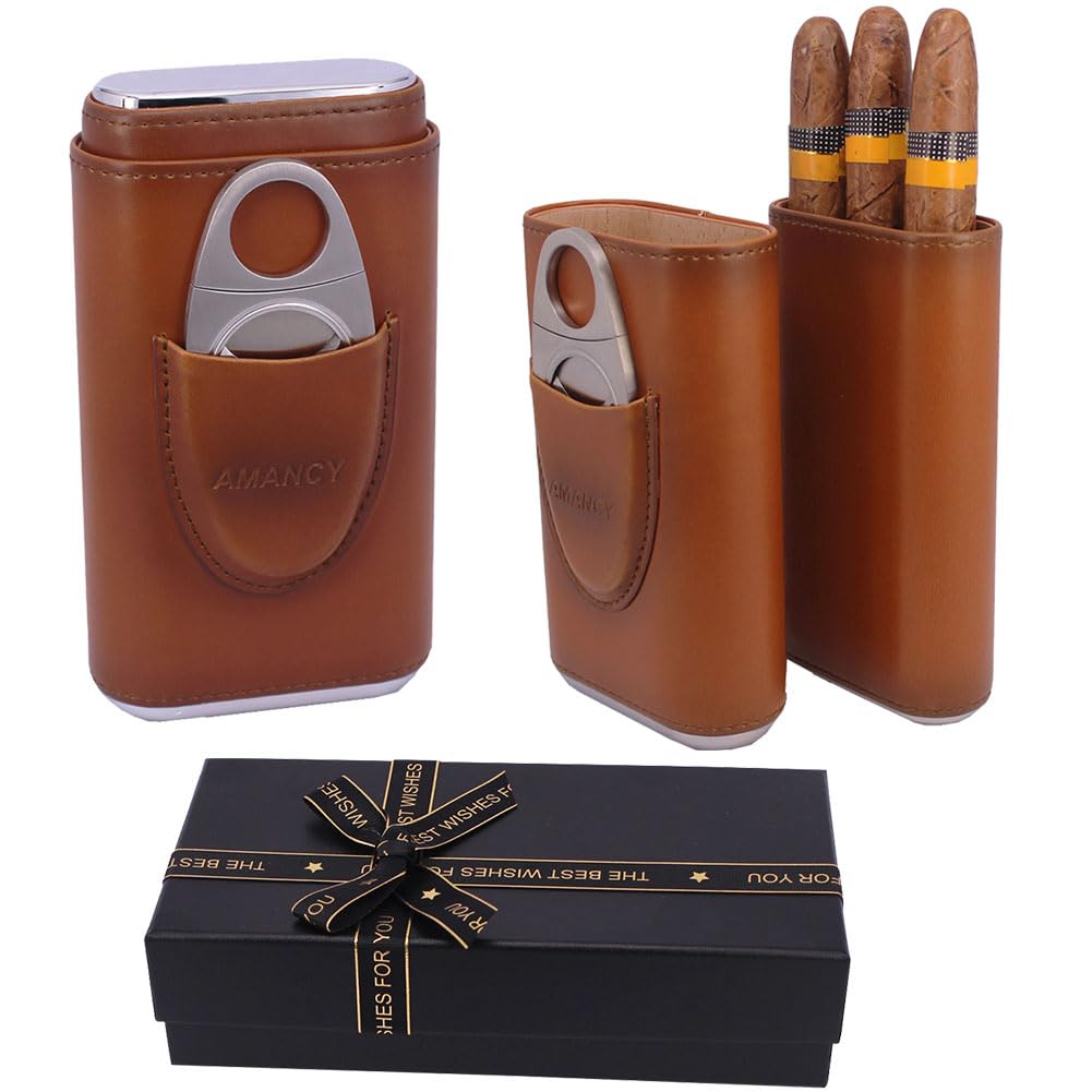 Snapklik.com : AMANCY Classical Retro Brown Leather Travel Large Cigar ...